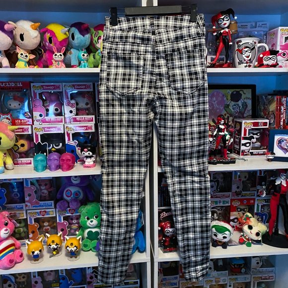 Hot Topic | Jeans | Hot Topic Ht Denim White Black Plaid Skinny High ...